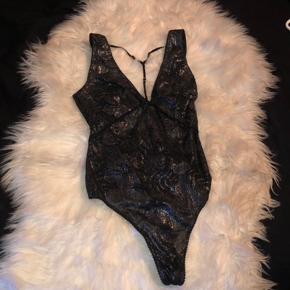 Victoria's Secret | Tops | Victorias Secret Shear Sparkle Lace Bodysuit ...